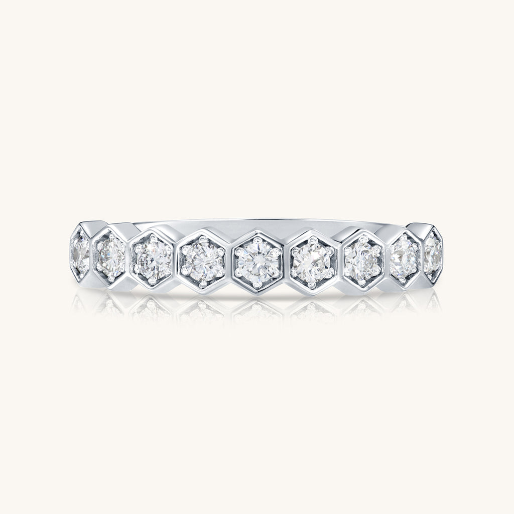 White Gold Diamond Hex Ring – GB Jewelry & Co.